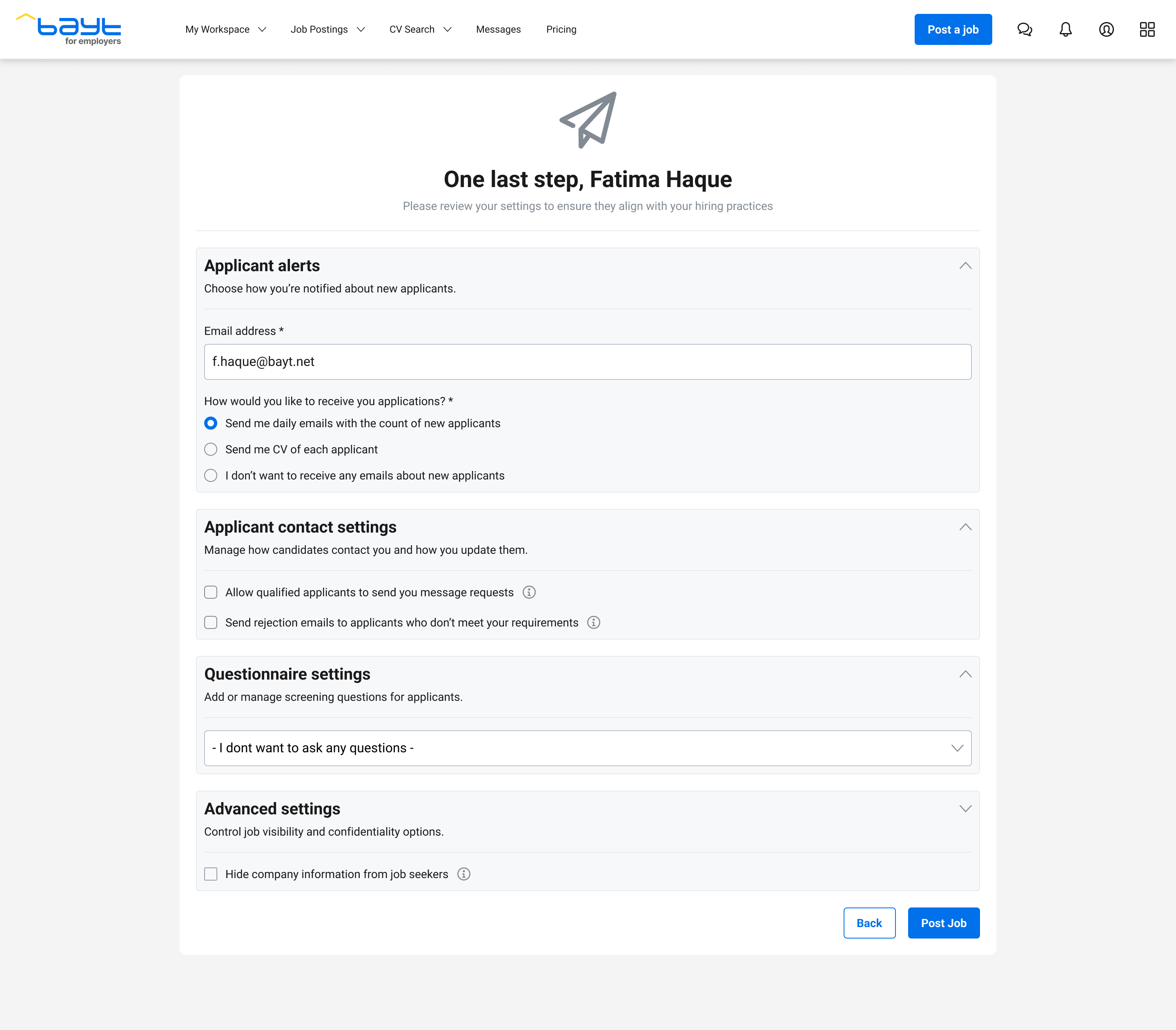 Applicant rejection settings: a seamless way to close the loop - Bayt ...